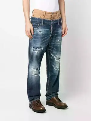Dsquared2 Double Waist Distressed Jeans