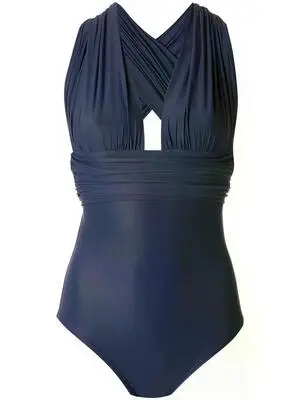 AMIR SLAMA Panelled Swimsuit - Blue