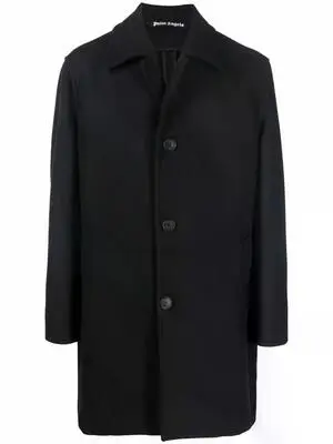 Palm Angels Single-breasted Logo-print Coat