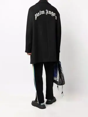 Palm Angels Single-breasted Logo-print Coat