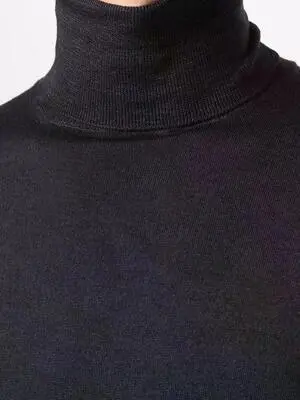 DELL'OGLIO Merino Wool Roll Neck Jumper - Grey