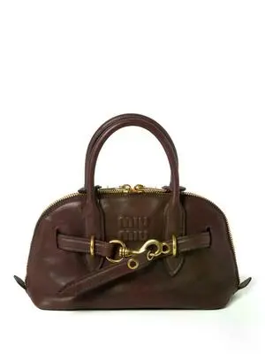 Miu Miu Small Aventure Leather Tote Bag - Brown