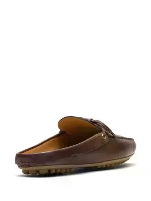 Car Shoe Leather Lace-up Slippers