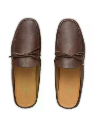 Car Shoe Leather Lace-up Slippers