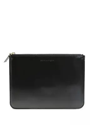 Comme Des Garçons Logo-debossed Leather Clutch