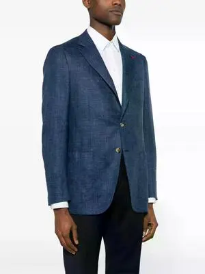 Isaia Brooch-detail Mélange Blazer