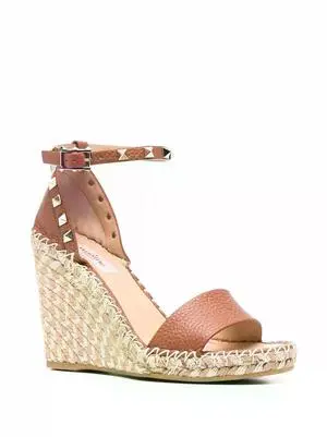 Valentino Garavani Rockstud Wedge Espadrille Sandals