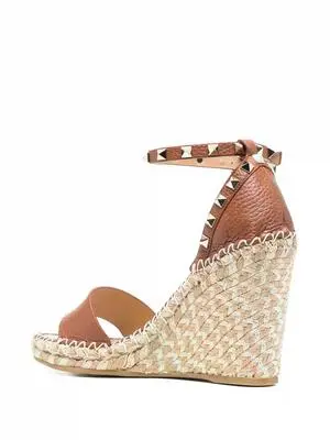 Valentino Garavani Rockstud Wedge Espadrille Sandals