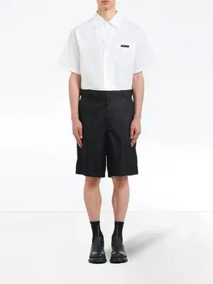 Prada Wide-leg Nylon Gabardine Bermuda Shorts