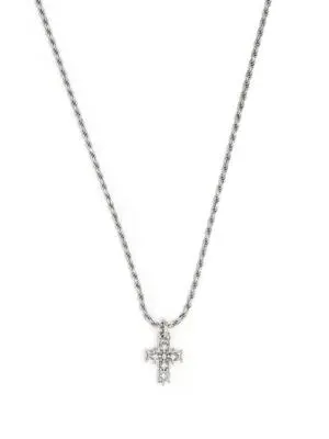 Emanuele Bicocchi Diamond Cross Pendant Necklace - Silver