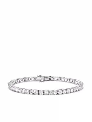 PRAGNELL Platinum Brilliant Cut Diamond Line Bracelet - Silver