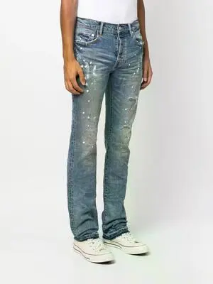 PURPLE BRAND Paint-splatter Print Slim Jeans