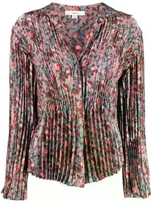 Vince Berry Blooms Pleated Shirt - Multicolour