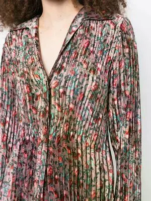 Vince Berry Blooms Pleated Shirt - Multicolour