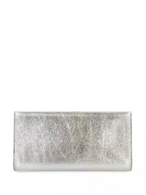 JIMMY CHOO Emmie Leather Clutch - Silver