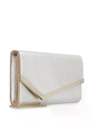 JIMMY CHOO Emmie Leather Clutch - Silver