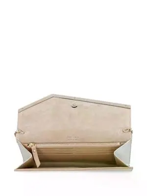 JIMMY CHOO Emmie Leather Clutch - Silver
