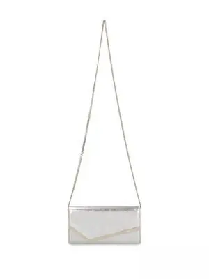 JIMMY CHOO Emmie Leather Clutch - Silver