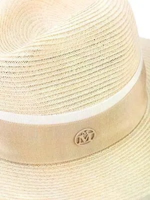 MAISON MICHEL Henrietta Fedora Hat - Neutrals