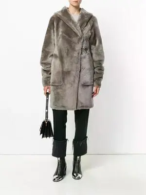 SYLVIE SCHIMMEL Hooded Sheepskin Coat