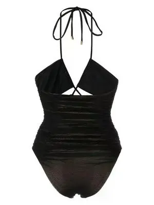 SELF-PORTRAIT Halterneck Cut-out Swimsuit