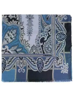 Etro Paisley-print Scarf - Blue