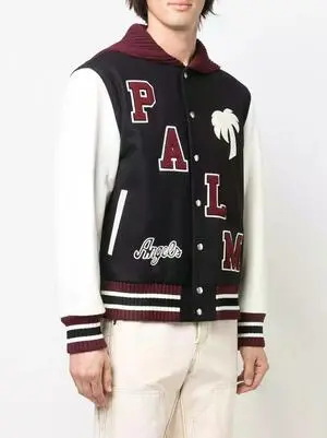 Palm Angels Logo-patch Varsity Jacket