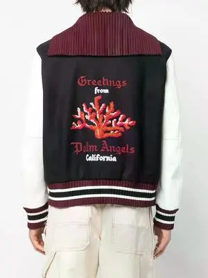 Palm Angels Logo-patch Varsity Jacket