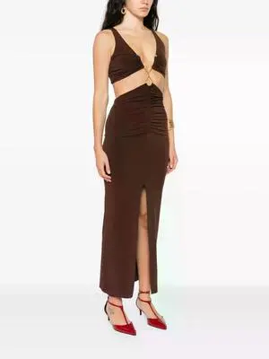NISSA Cut-out Maxi Dress - Brown