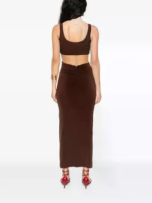 NISSA Cut-out Maxi Dress - Brown