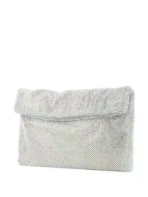 TWENTY FOURHAITCH Crystal-embellished Mesh Clutch Bag
