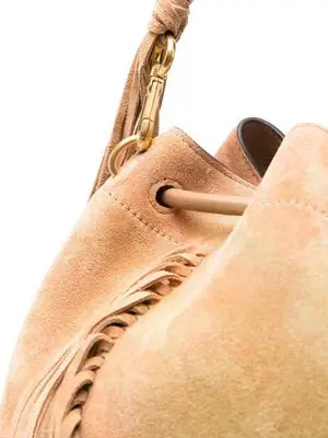 JIMMY CHOO Medium Cinch Fringed Shoulder Bag - Neutrals