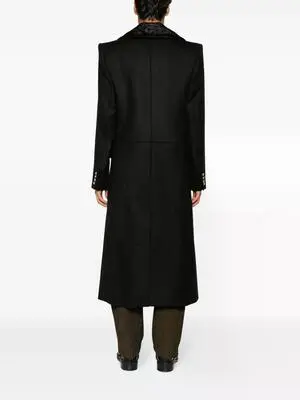 Casablanca Double-breasted Wool Coat With Faux-fur Trim
