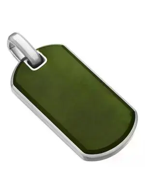 David Yurman Sterling Chevron Tag With Nephrite Jade
