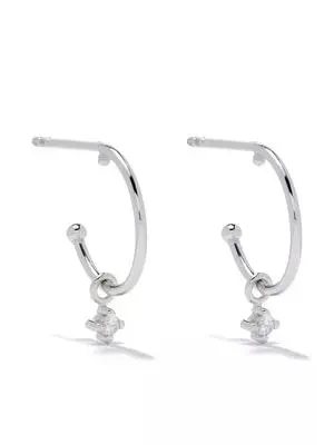 WOUTERS & HENDRIX 18kt Gold Diamond Hoop Earrings - Silver