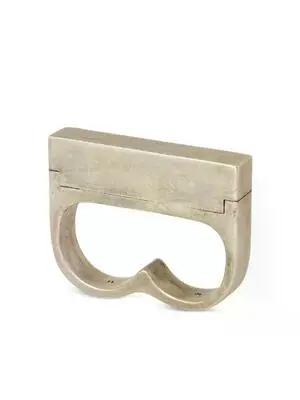 PARTS OF FOUR Plate Double Cuboid Ring - Silver