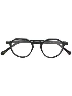 LESCA Round Frame Glasses - Black