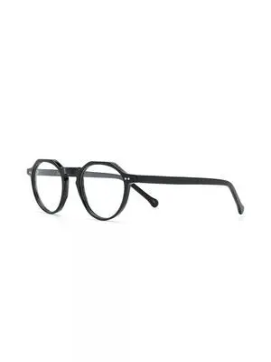 LESCA Round Frame Glasses - Black