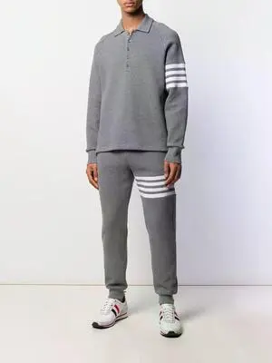 Thom Browne 4-bar Waffle Stitch Track Pants - Grey