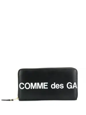 Comme Des Garçons Logo Zip-around Wallet - Black