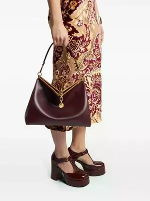 Etro Vela Leather Shoulder Bag - Red