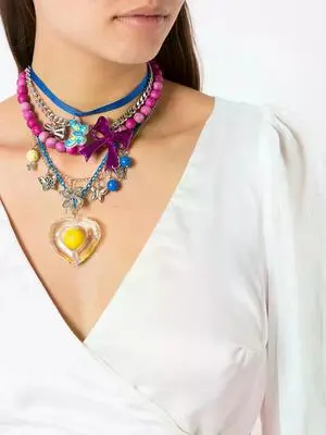 AMIR SLAMA Heart Multi Chain Necklace