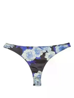 FLEUR DU MAL Luxe Thong - Blue