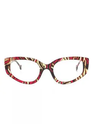L.A. EYEWORKS Rooster Cat-eye Glasses - Brown
