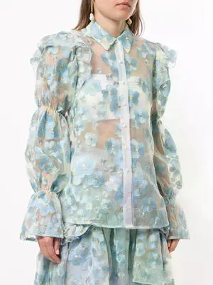 MACGRAW Souffle Embroidered Organza Blouse