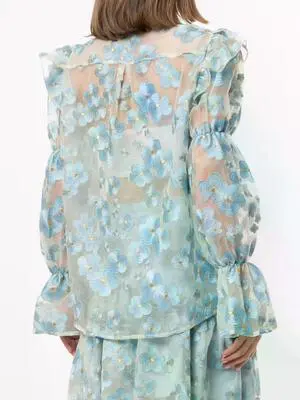 MACGRAW Souffle Embroidered Organza Blouse