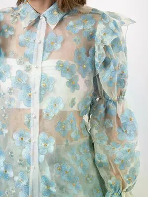 MACGRAW Souffle Embroidered Organza Blouse