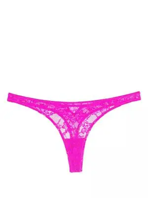 FLEUR DU MAL Le Stretch Lace Thong - Pink