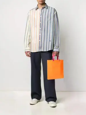 Comme Des Garçons Colour-block Tote Bag - Orange