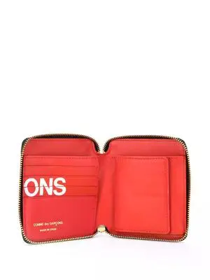 Comme Des Garçons Logo Zipped Wallet - Red
